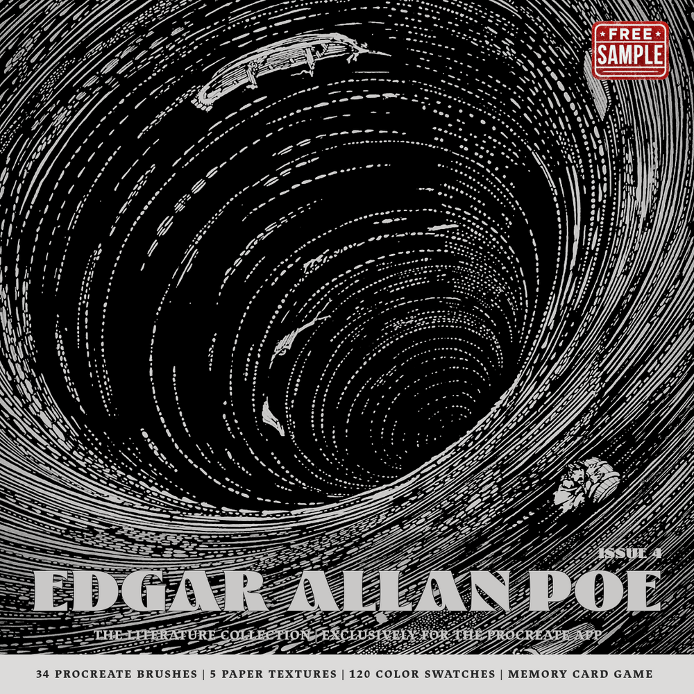 Edgar Allan Poe Procreate Kit (Free Download) by Digi Life