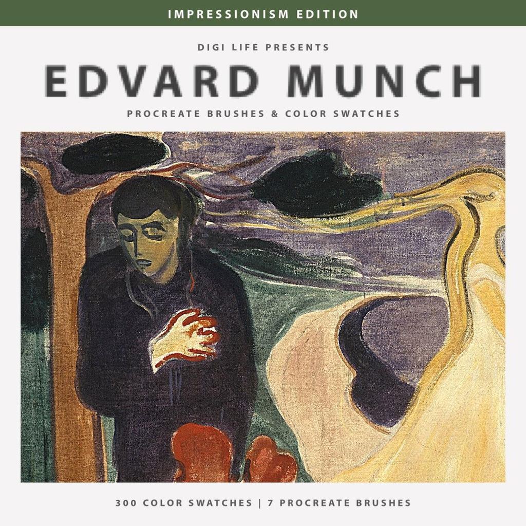Edvard Munch Procreate Brushes & Color Palettes by Digi Life