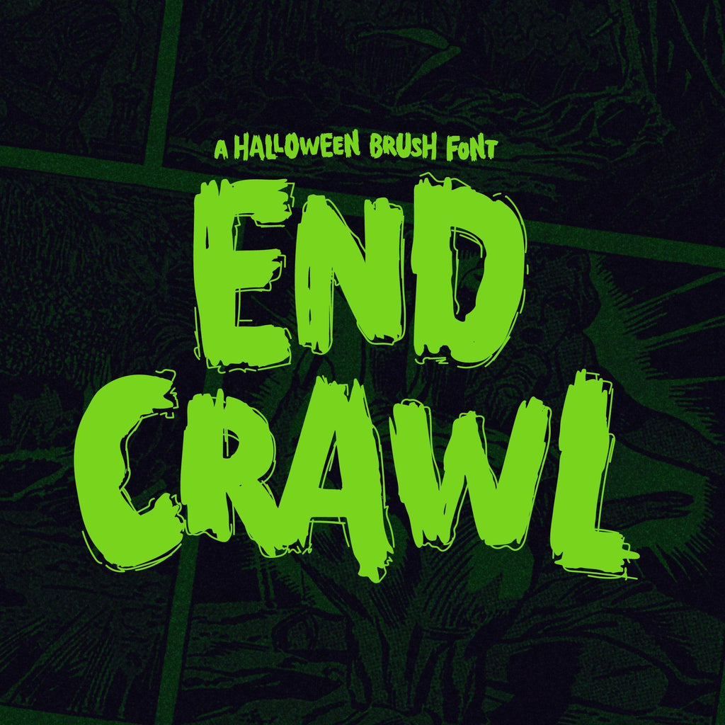 End Crawl - A Halloween Brush Font by Wingsart Studio