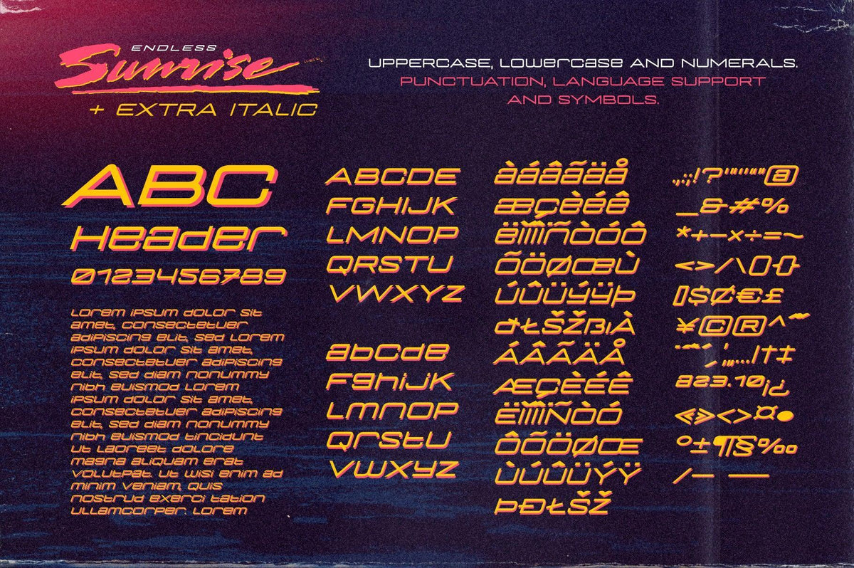 Endless Sunrise - A Sun-kissed 80s Inspired Script Font Duo by Wingsart Studio