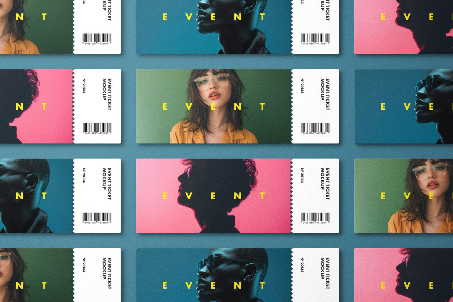 Event Ticket Mockups with Shadow Overlays by Pixelbuddha