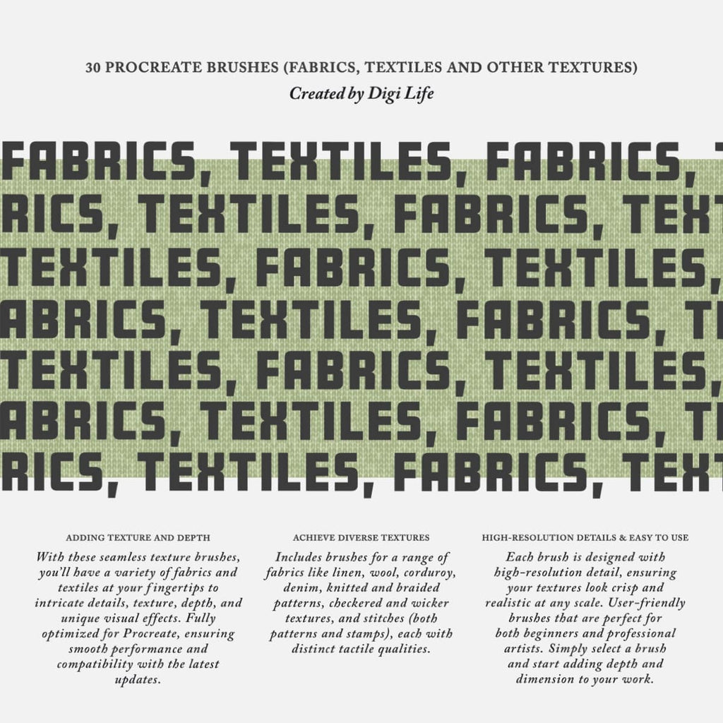 Fabrics & Textiles Procreate Brushes by Digi Life