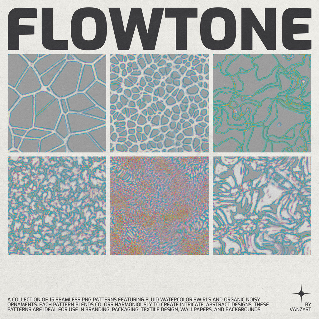 Flowtone Organic Seamless Patterns Collection by Vanzyst