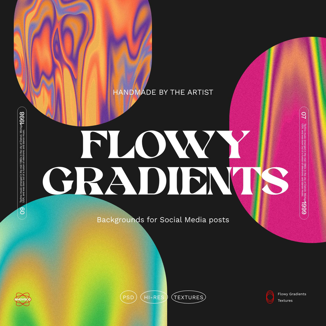 Flowy Gradients Social Media Backgrounds by Nomad Visuals