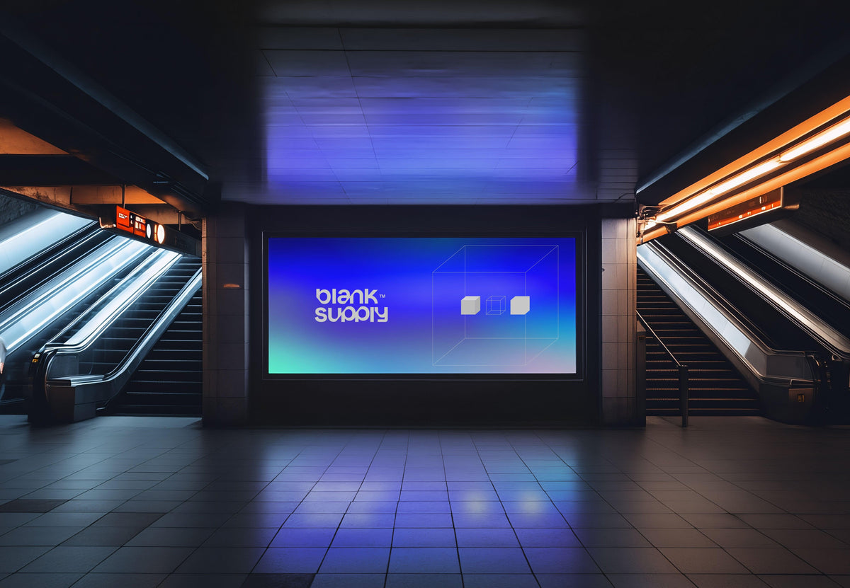 Giant Subway Screen Mockup by Blank Studio