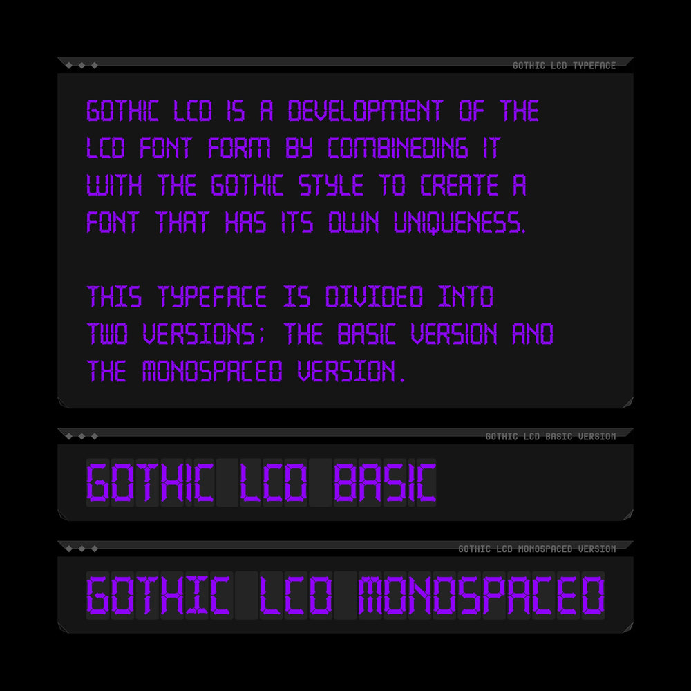 Gothic LCD Typeface by Font For Zula™