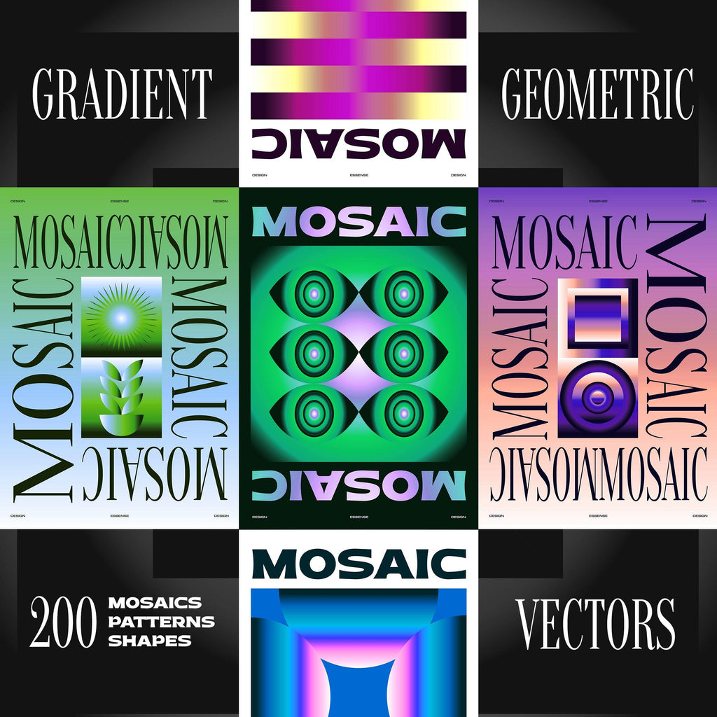 Gradient Geometric Mosaics by Designessense
