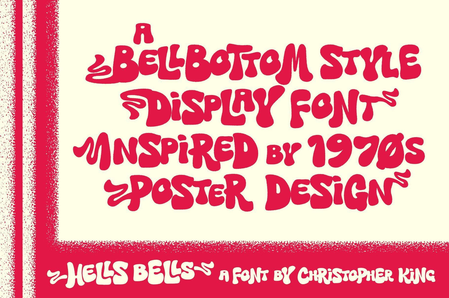 Hells Bells: 1970s Bell Bottom Font by Wingsart Studio