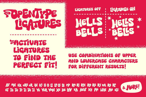 Hells Bells: 1970s Bell Bottom Font by Wingsart Studio