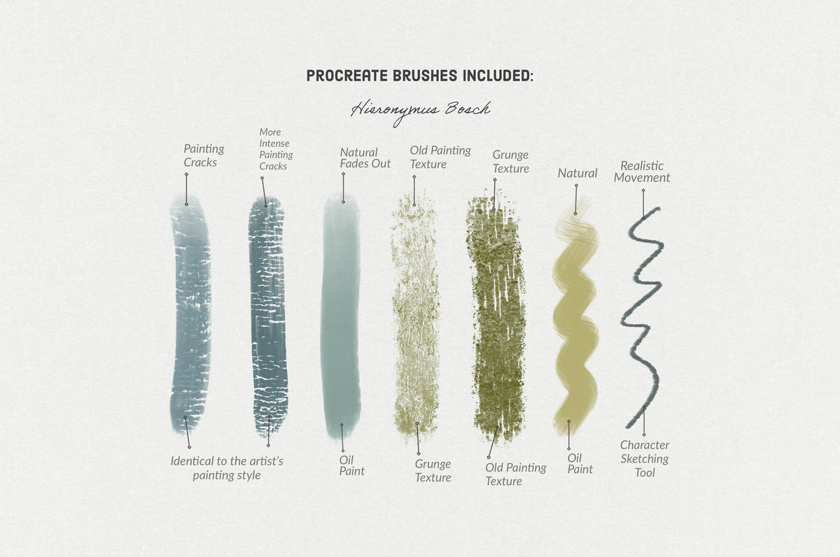 Hieronymus Bosch Procreate Brushes & Color Palettes by Digi Life