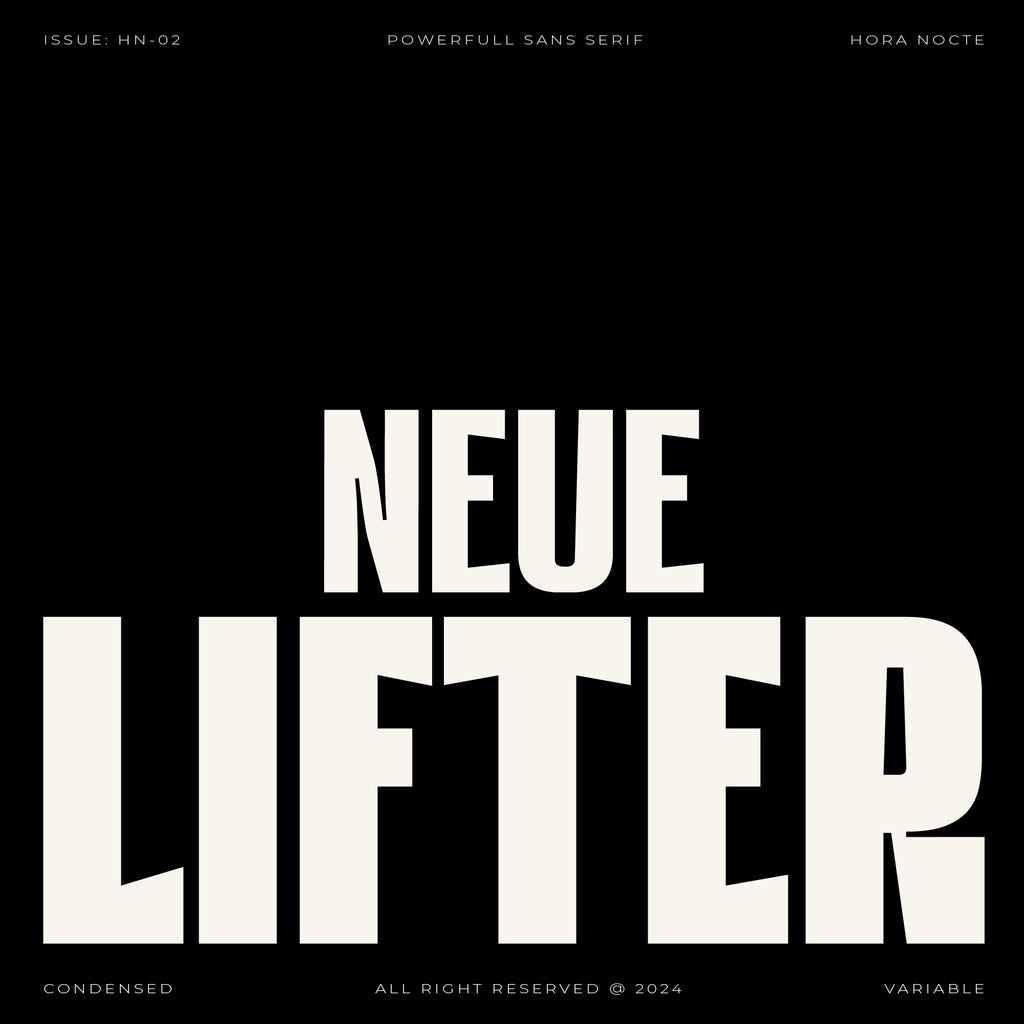 HN Neue Lifter by Hora Nocte Type Foundry