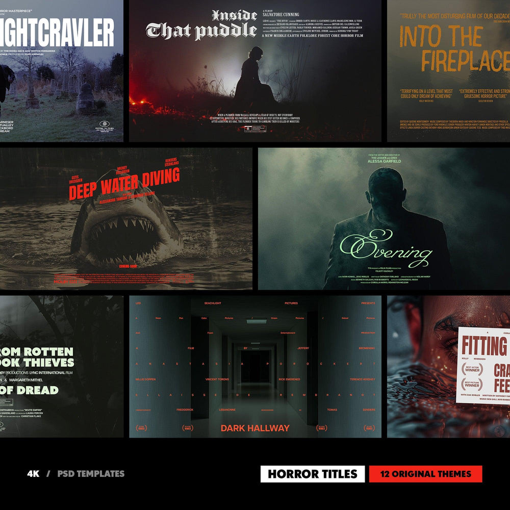 Horror Film Titles Collection by Pixelbuddha