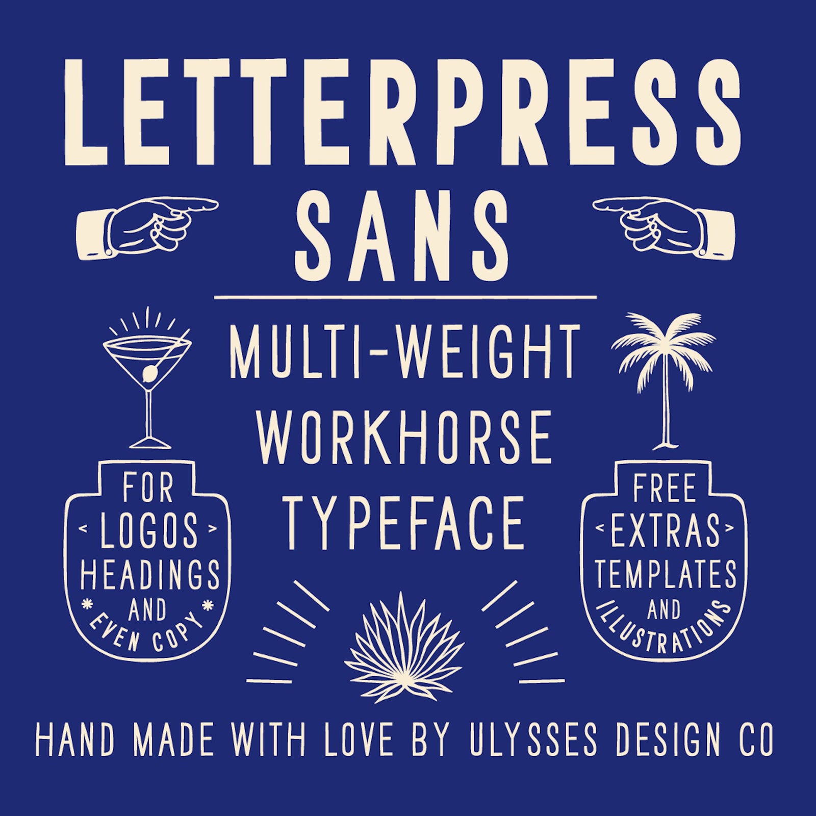 Letterpress Sans Font Family by Ulysses Design Co