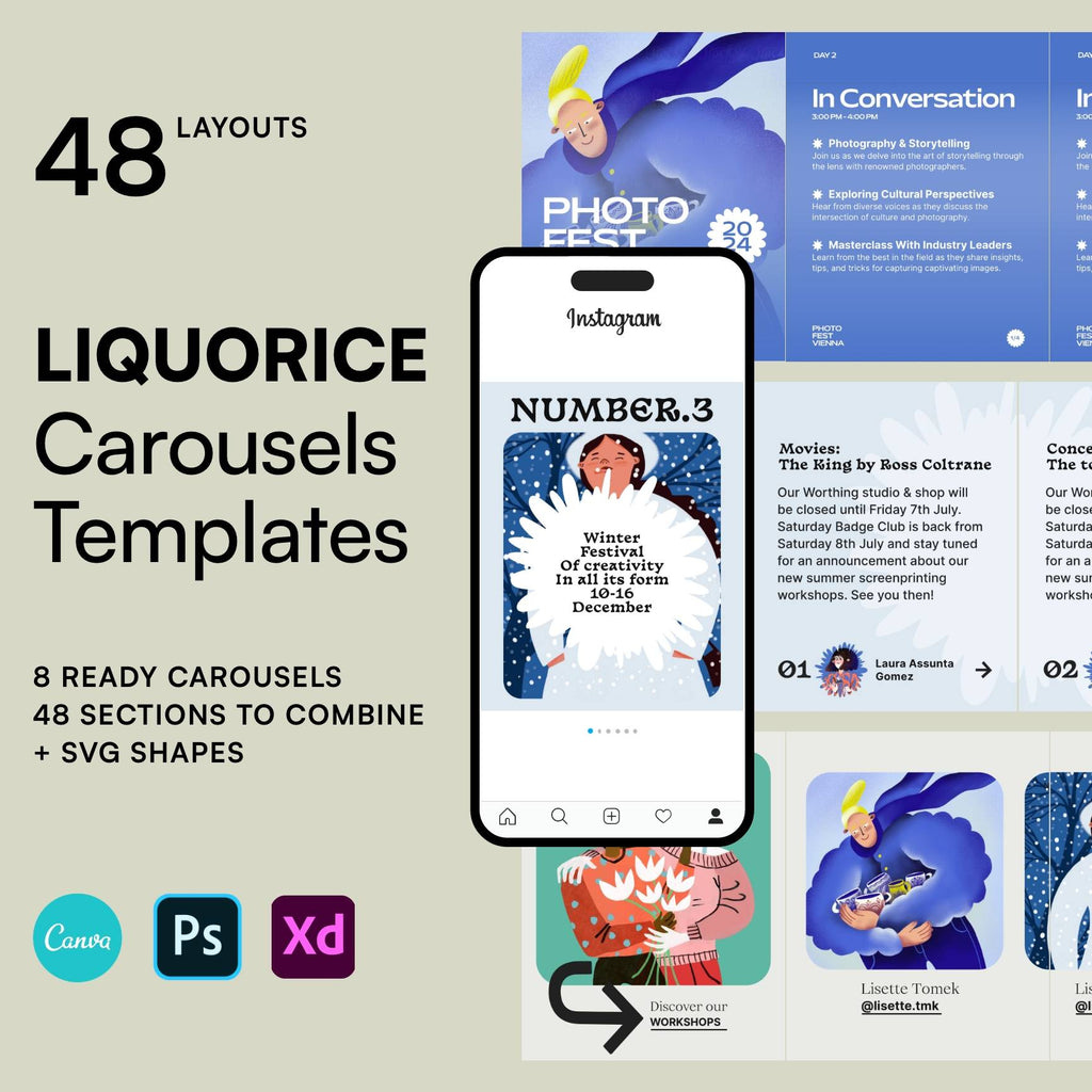 Liquorice Instagram Carousel Templates by Sparrow