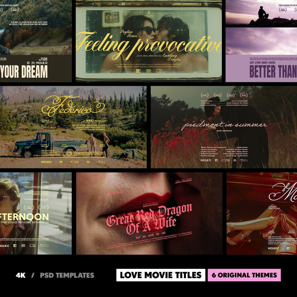 Love Movie Titles Collection by Pixelbuddha
