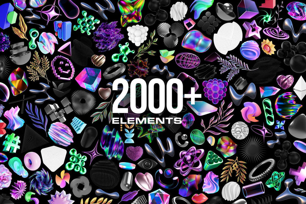 MASSIVE 3D BUNDLE - 2000+ elements by Designessense