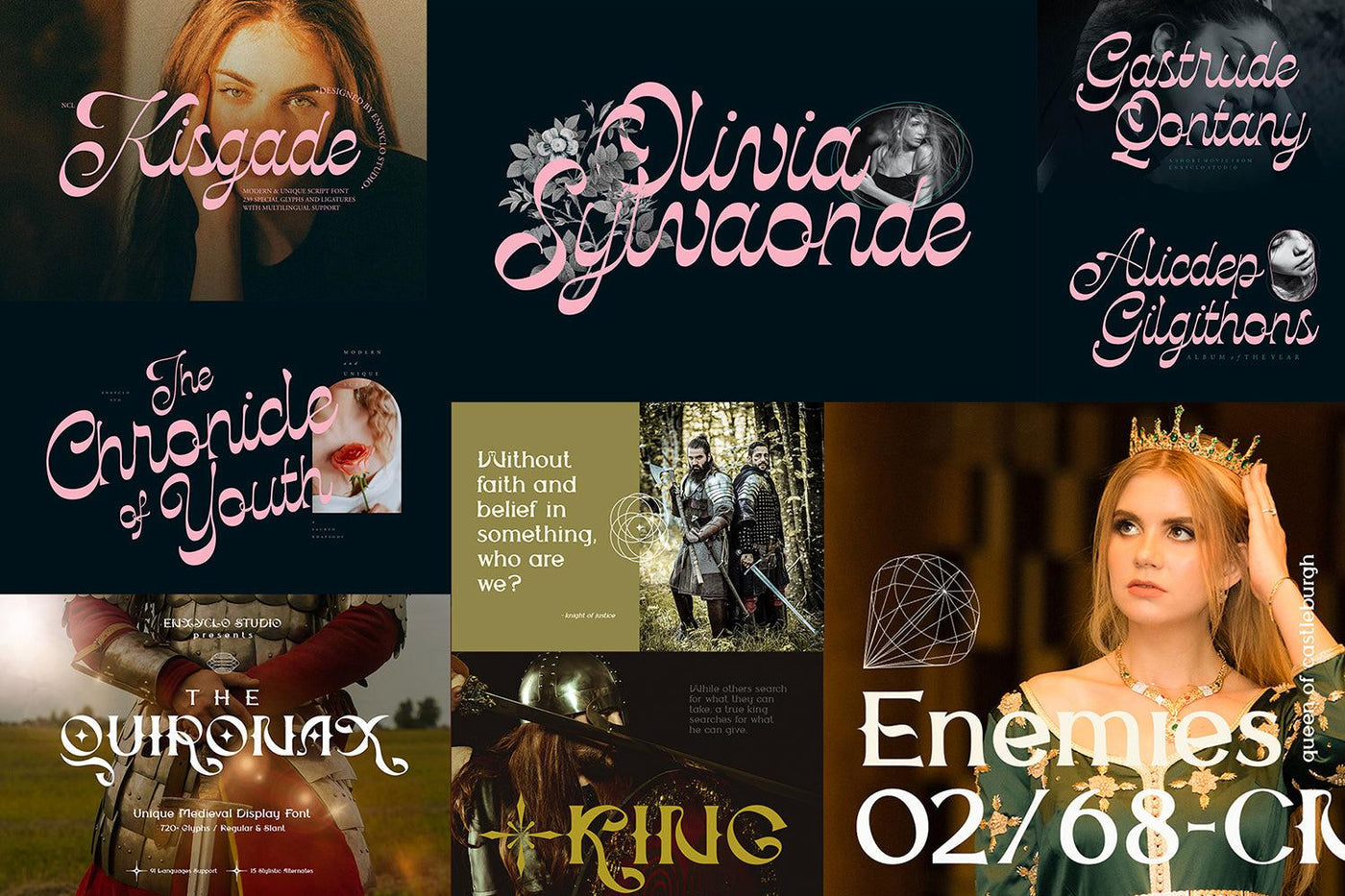 Modern Font Mega Bundle (Vol.01) by Enxyclo Studio