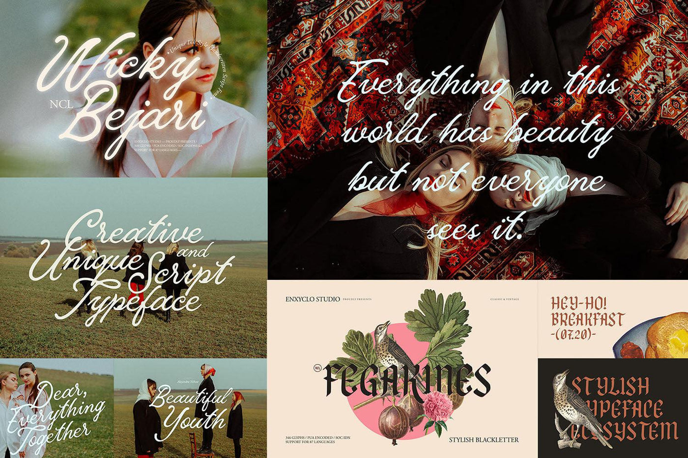 Modern Font Mega Bundle (Vol.01) by Enxyclo Studio