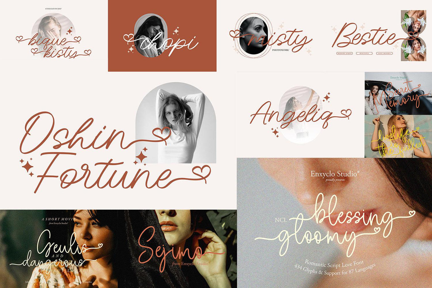 Modern Font Mega Bundle (Vol.01) by Enxyclo Studio
