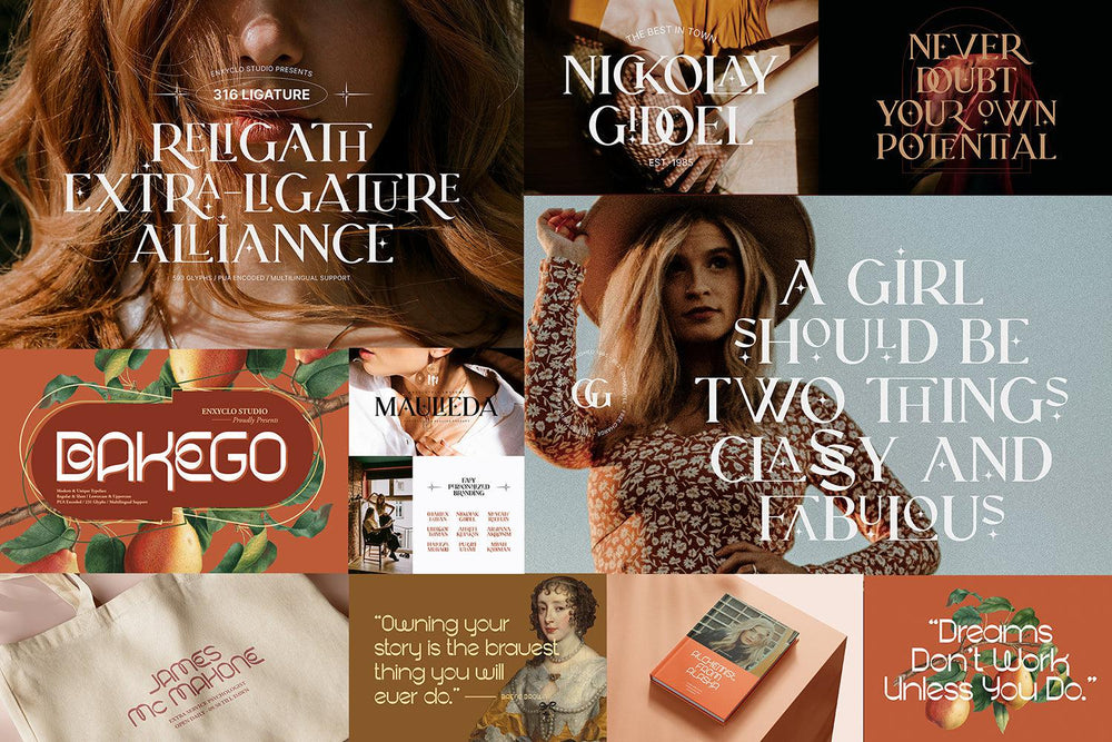 Modern Font Mega Bundle (Vol.01) by Enxyclo Studio