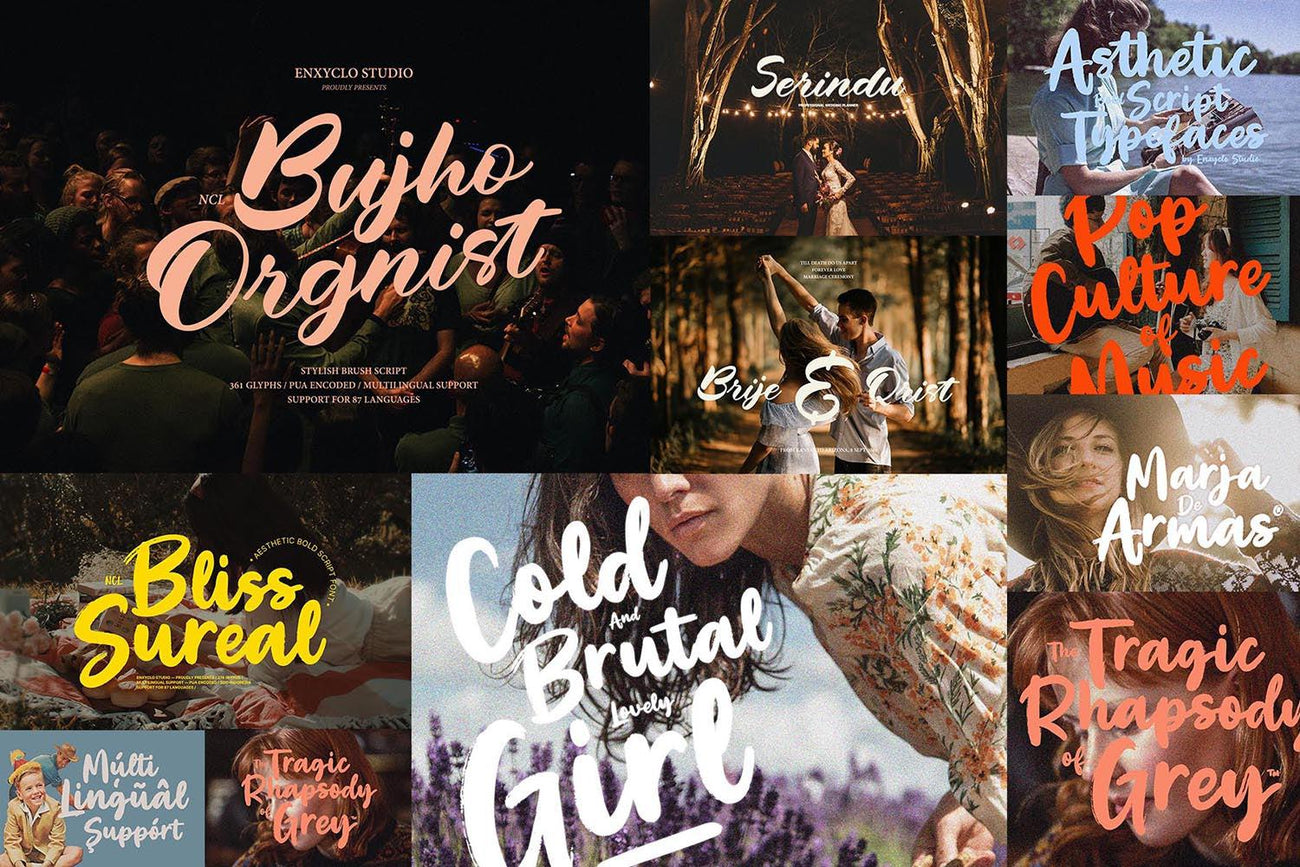 Modern Font Mega Bundle (Vol.01) by Enxyclo Studio