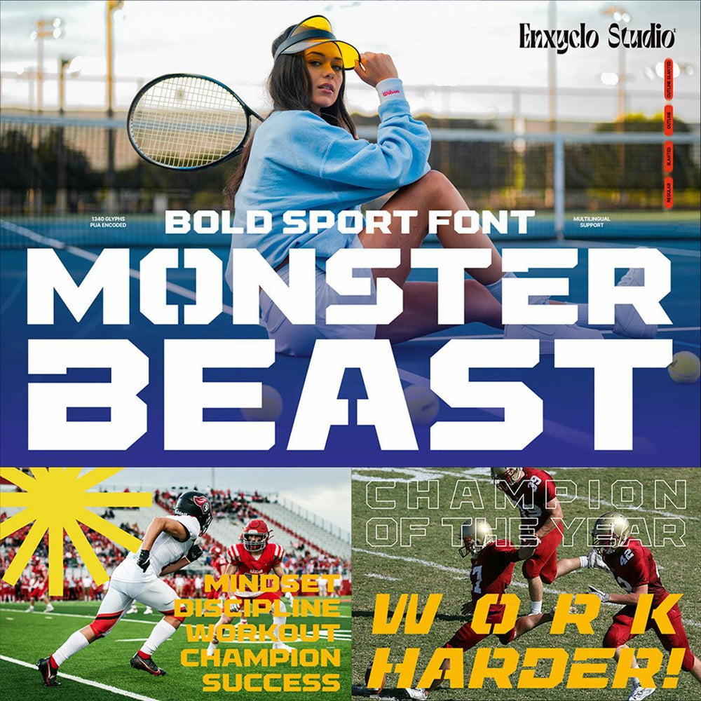 Monster Beast - Sport Font by Enxyclo Studio