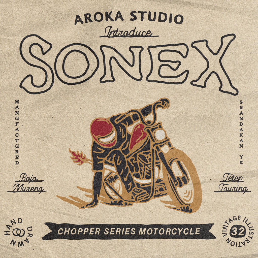 Motorcycle Chopper Illustration by AROKA TRUE INDEPENDENT STUDIO