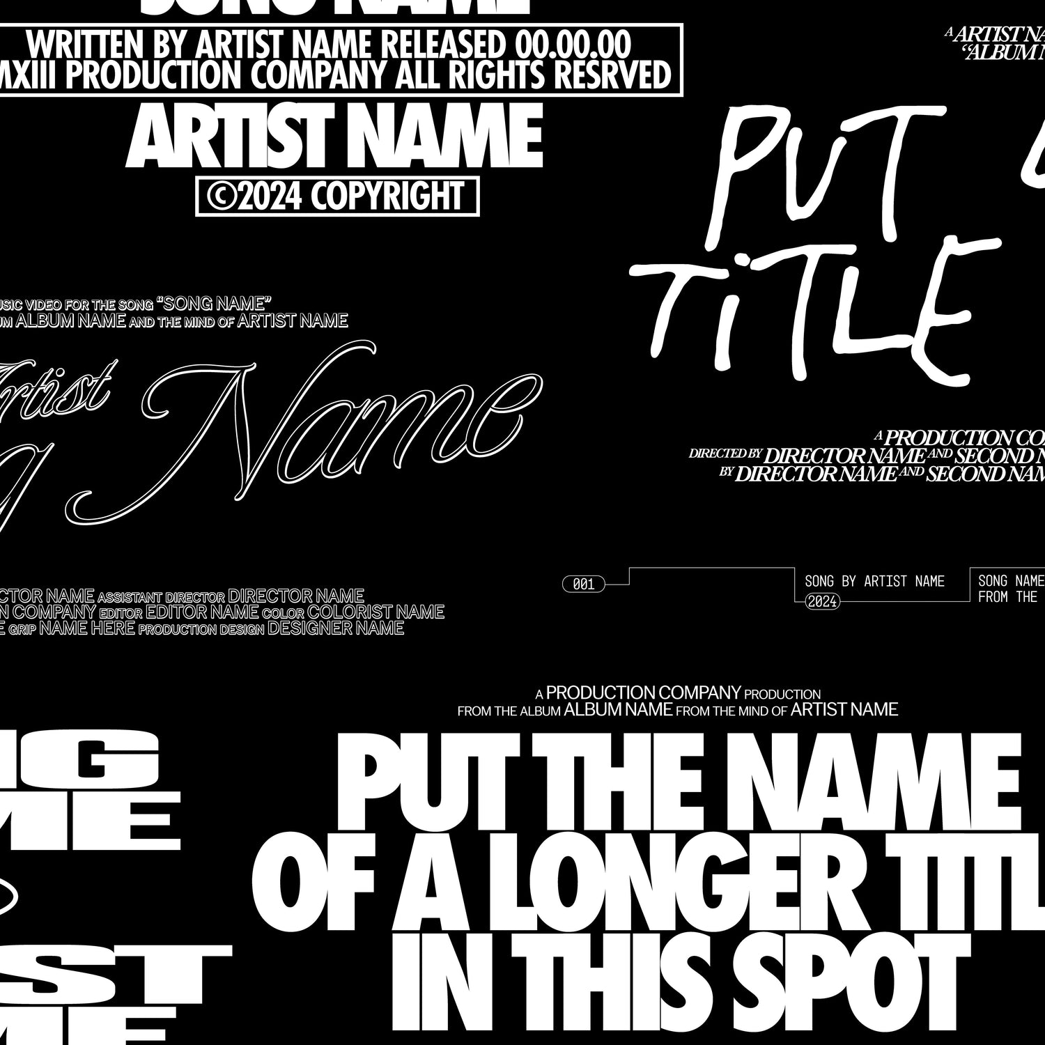 Music Video Title Templates by Blaine Pate Studio