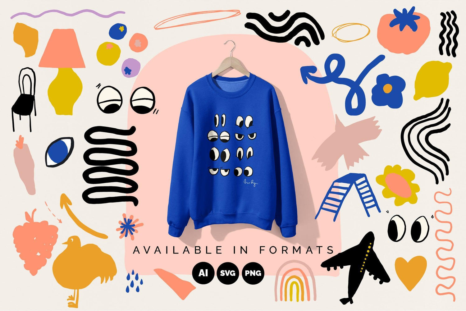 Naive Art Clipart + Posters by angelainthefields