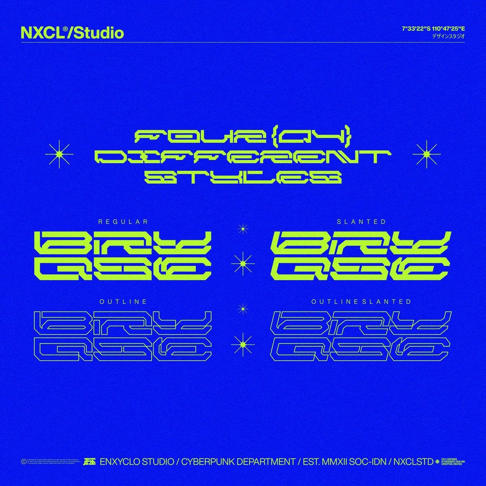 NCL BRAYQOSE EXPANDED - Cyberpunk Futuristic Font by Enxyclo Studio