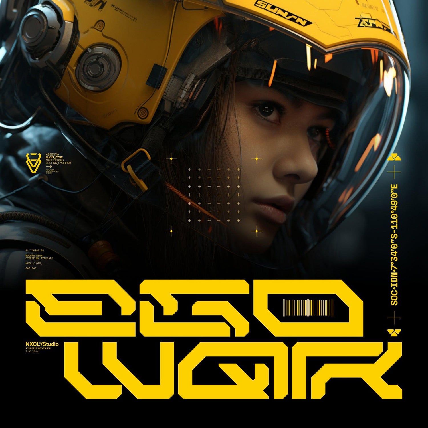 NCL GESROB - Cyberpunk Futuristic Mecha Font by Enxyclo Studio