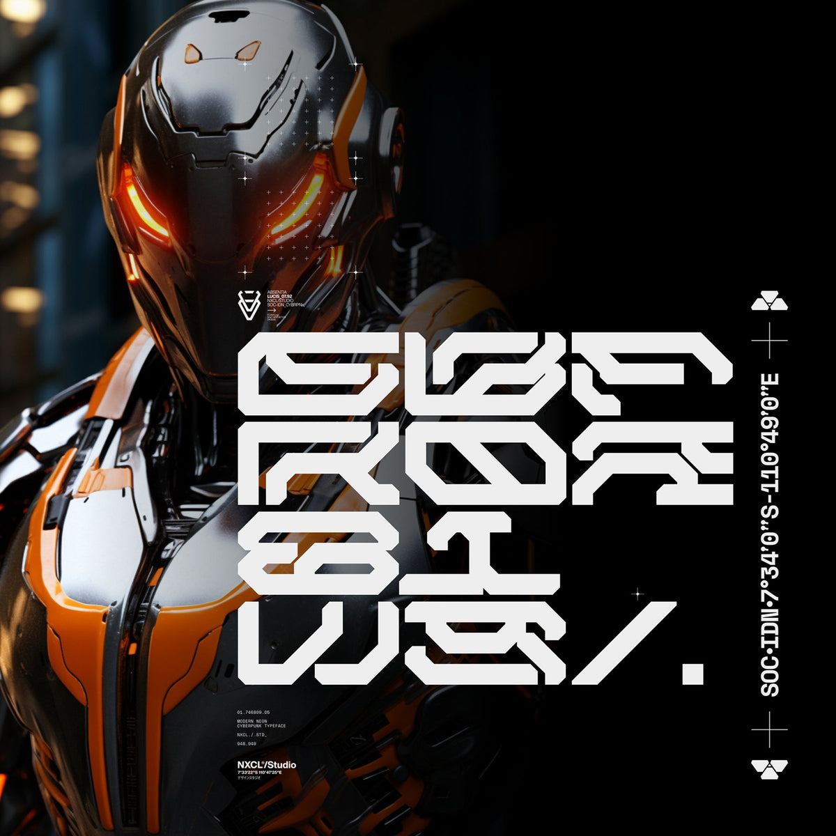 NCL GESROB - Cyberpunk Futuristic Mecha Font by Enxyclo Studio