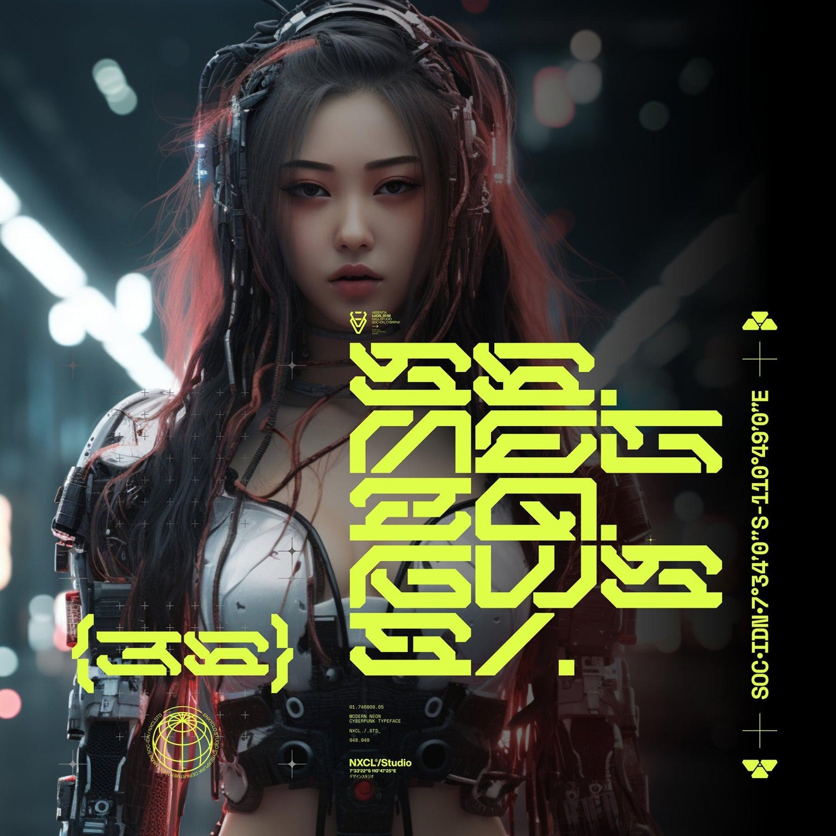 NCL GESROB - Cyberpunk Futuristic Mecha Font by Enxyclo Studio