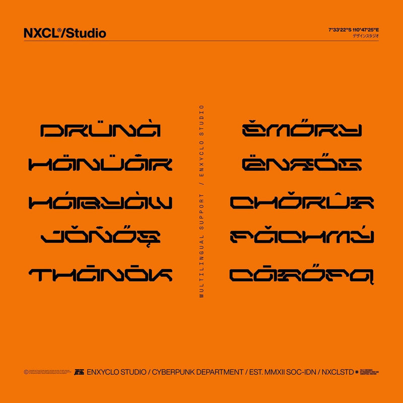 NCL GESROB - Cyberpunk Futuristic Mecha Font by Enxyclo Studio