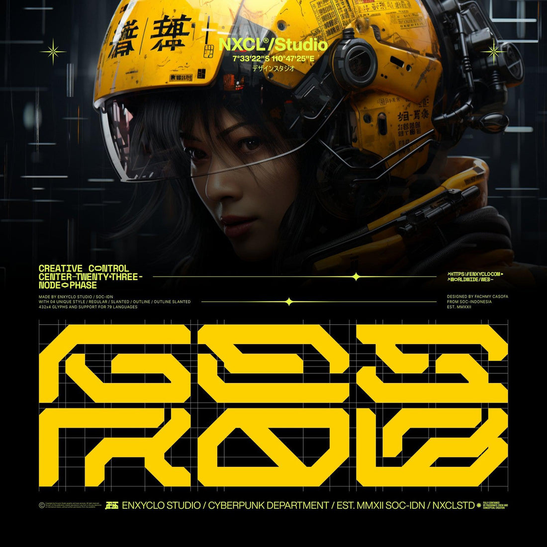 NCL GESROB - Cyberpunk Futuristic Mecha Font by Enxyclo Studio