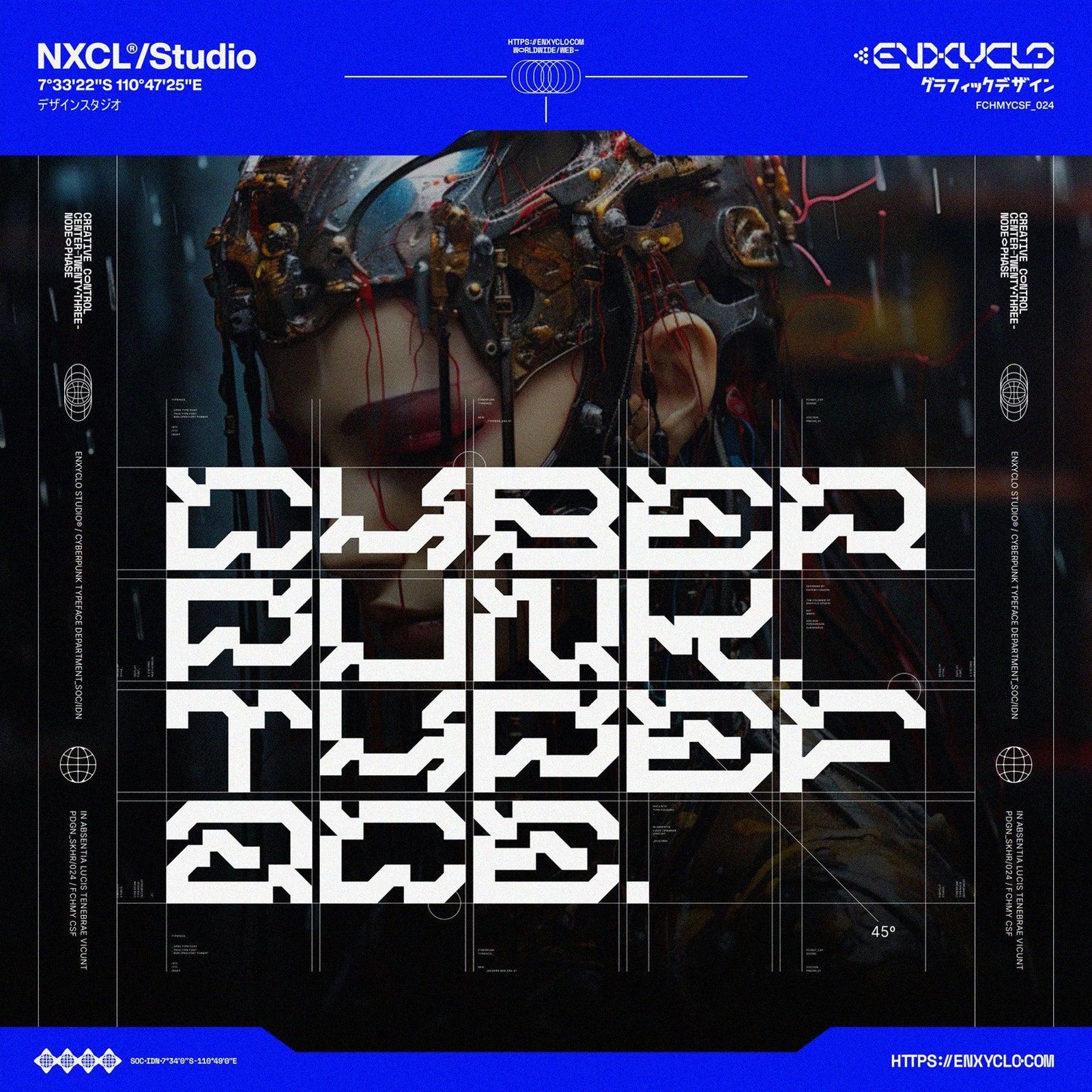NCL GRAXEBEOSA - Cyberpunk Futuristic Techno Mecha Font by Enxyclo Studio