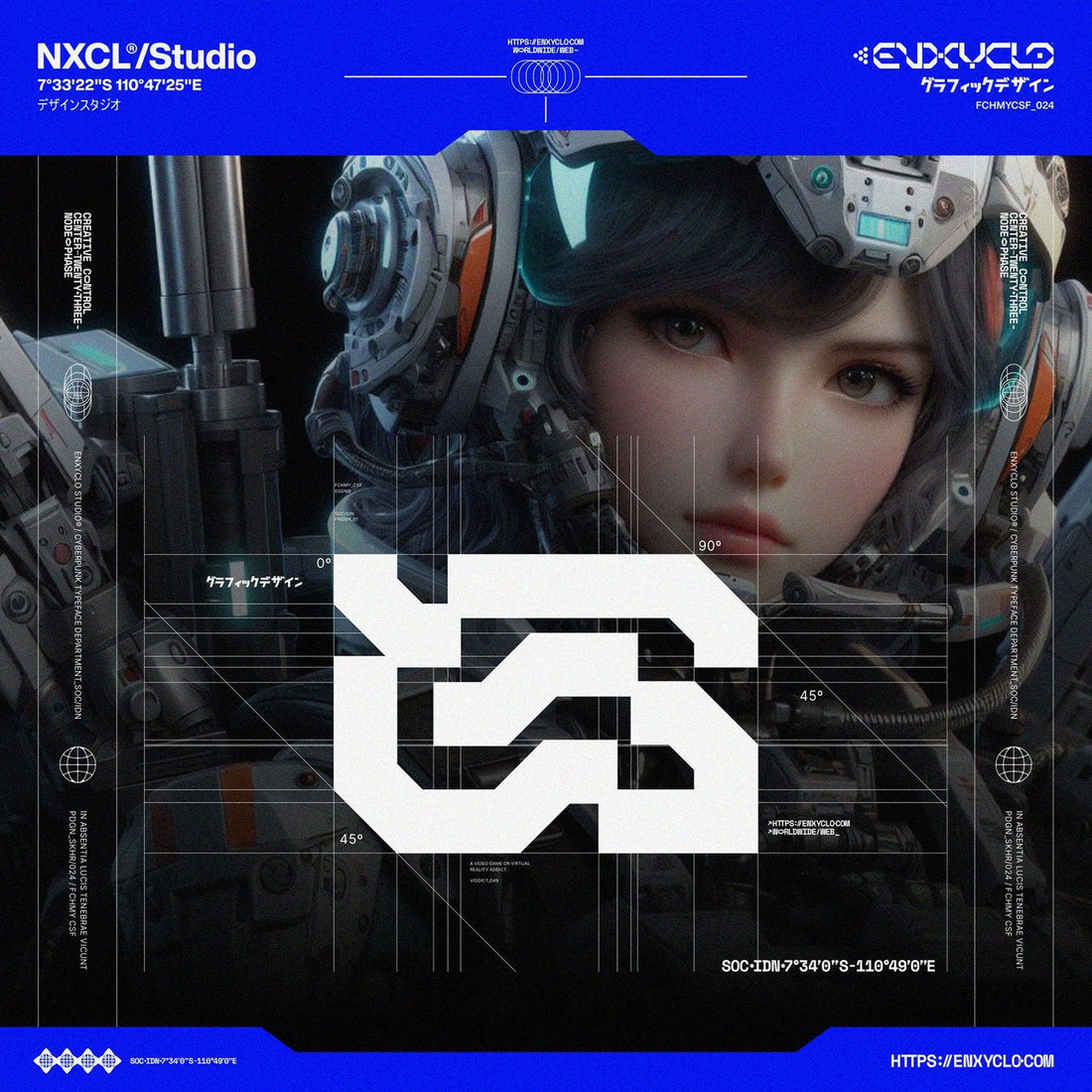 NCL GRAXEBEOSA - Cyberpunk Futuristic Techno Mecha Font by Enxyclo Studio