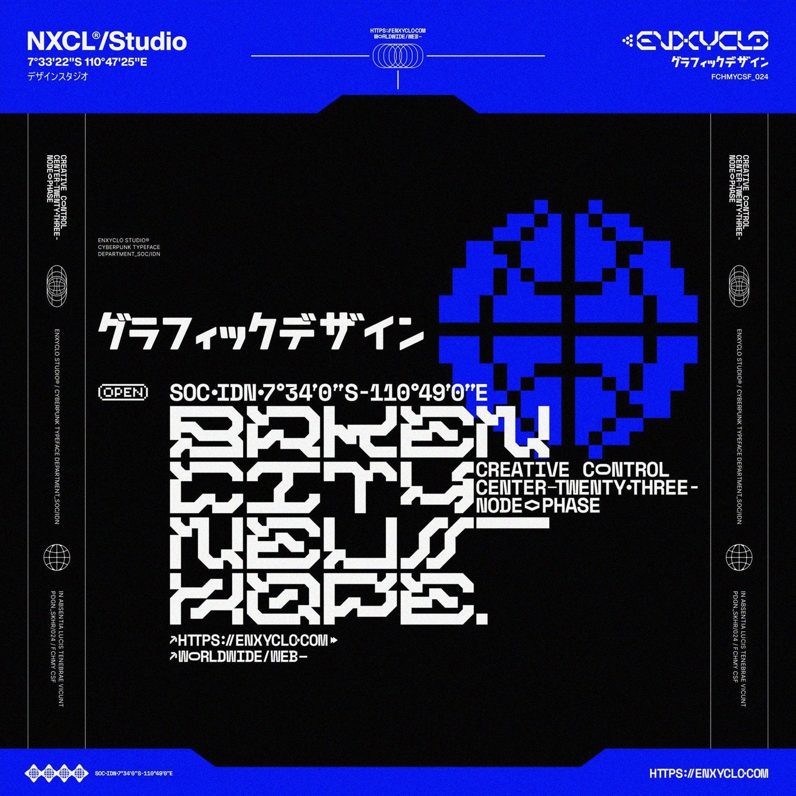 NCL GRAXEBEOSA - Cyberpunk Futuristic Techno Mecha Font by Enxyclo Studio