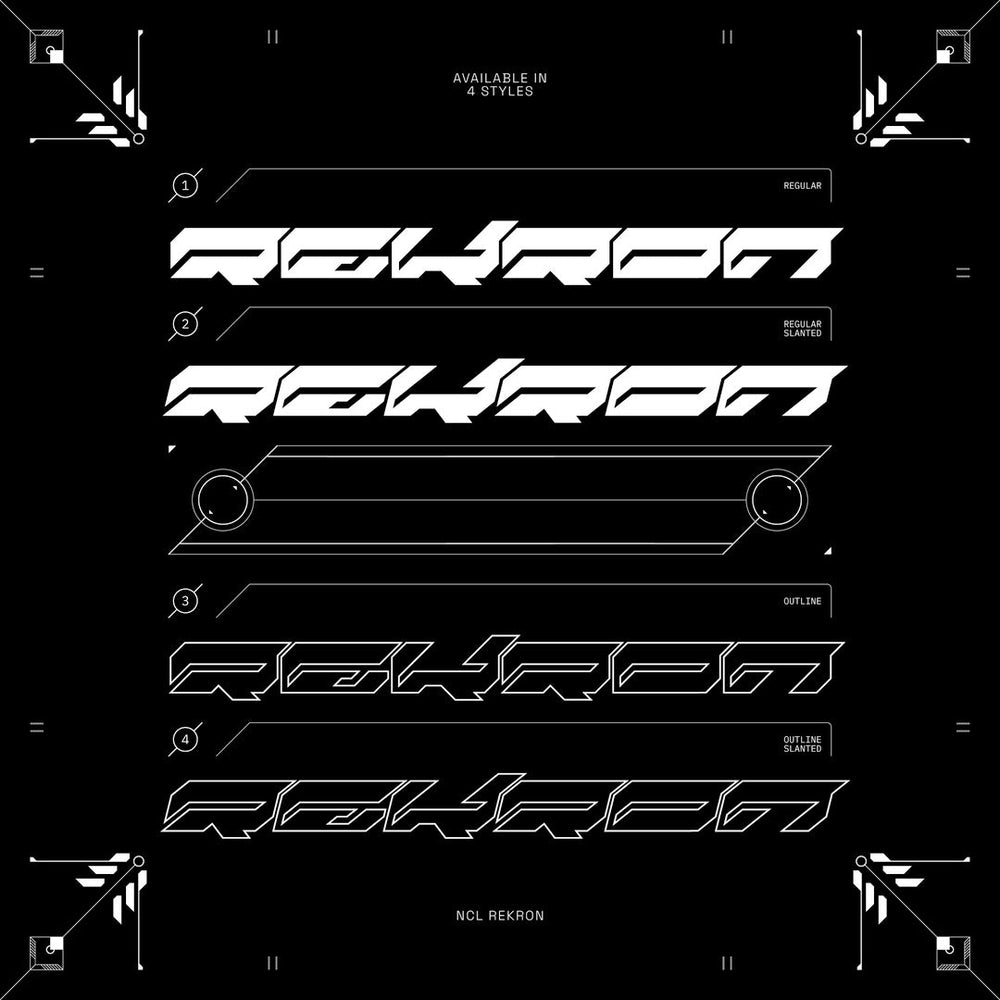 NCL REKRON - Y2K FUTURISTIC TECH FONT by Enxyclo Studio