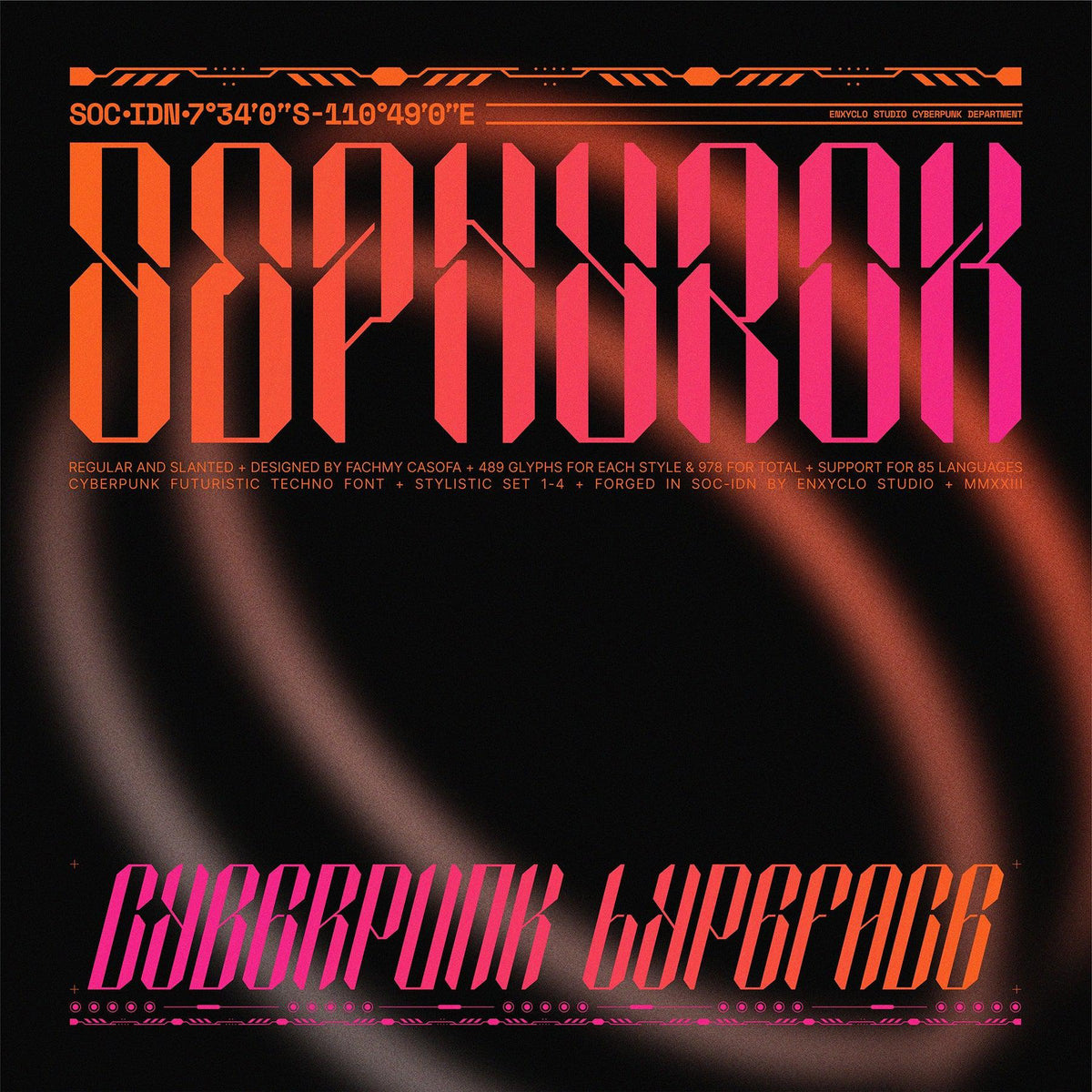 NCL Sephyrok - Cyberpunk Futuristic Tech Condensed Font by Enxyclo Studio