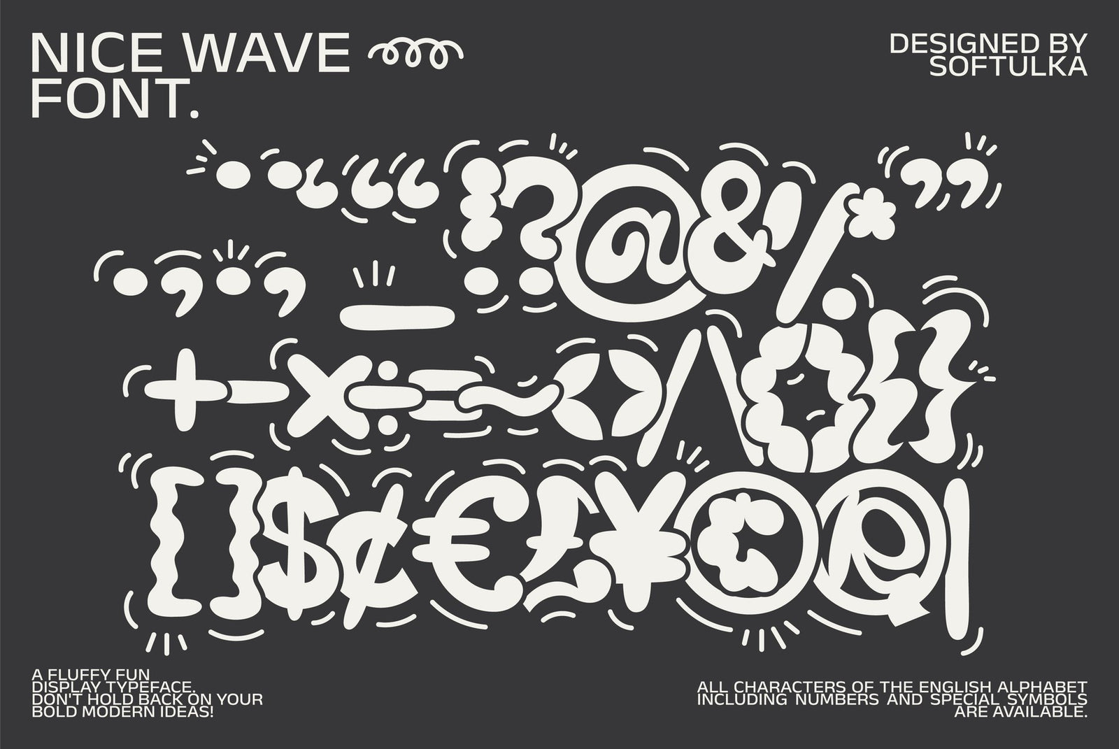 Nice Wave Font - Fun Display Typeface by Softulka