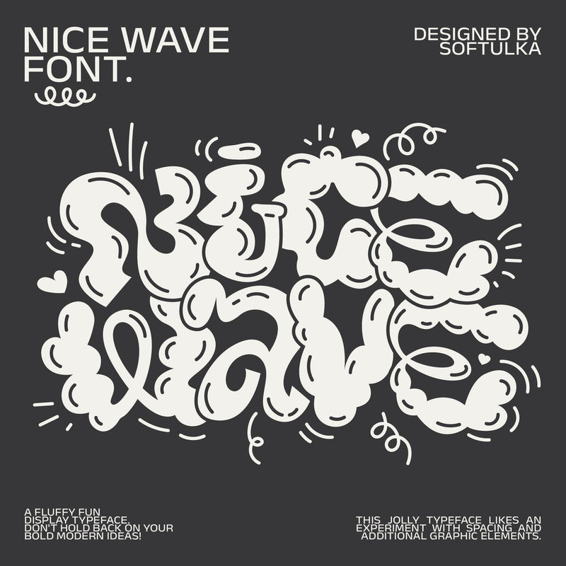 Nice Wave Font - Fun Display Typeface by Softulka