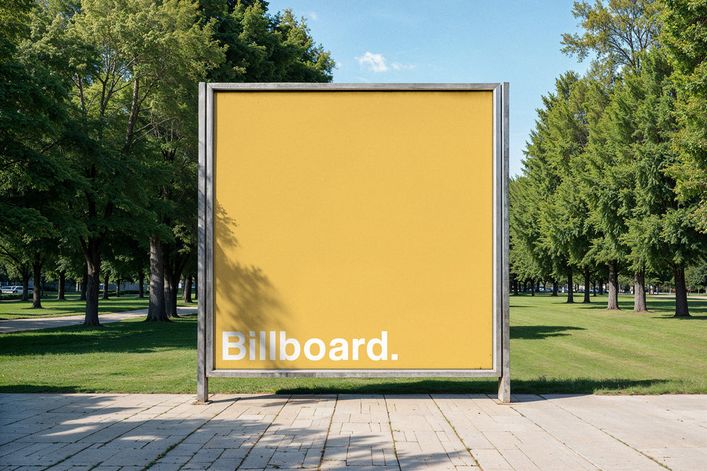 Outdoor Square Billboard Mockup by Pixelbuddha