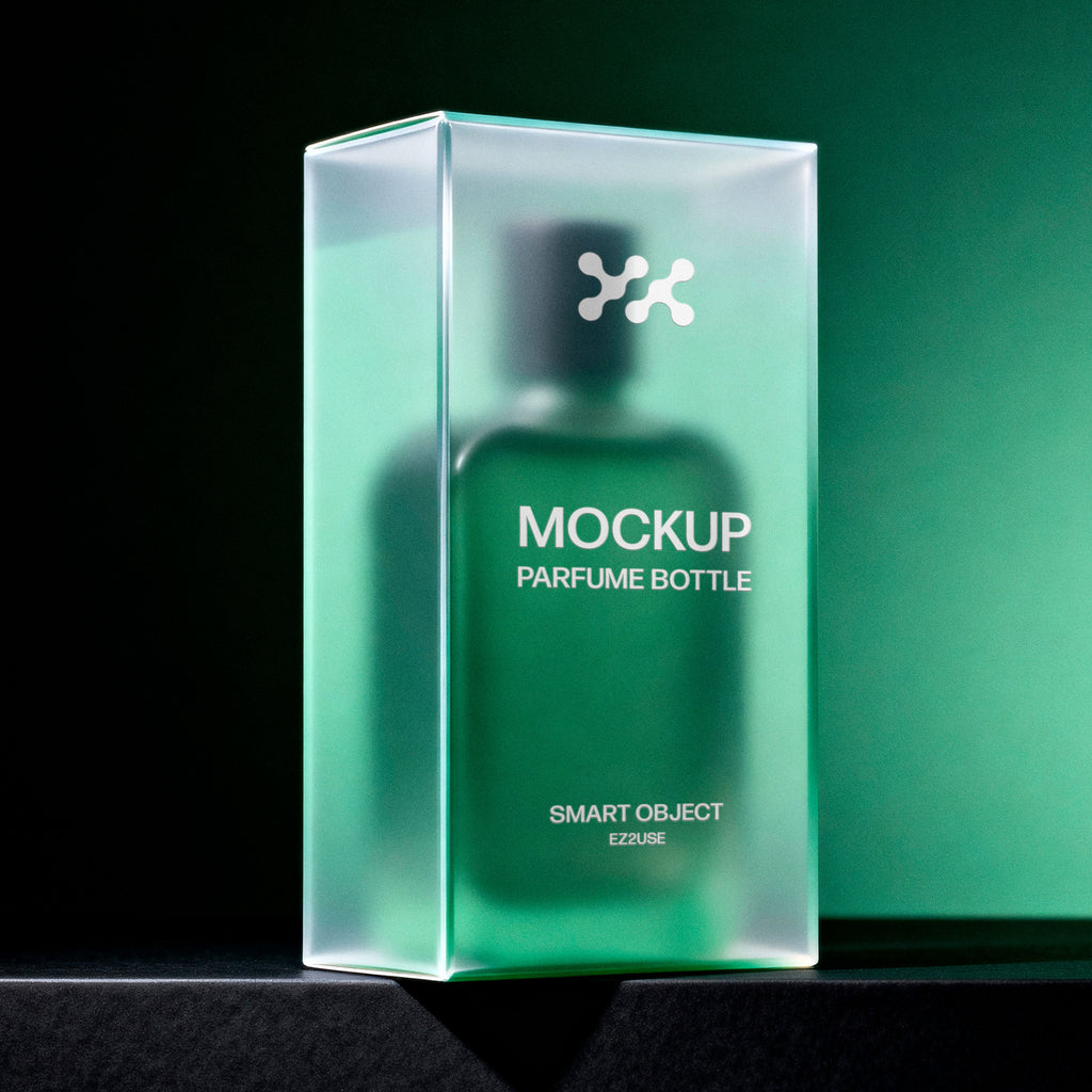 Parfume Bottle Box Mockup by Pixelbuddha