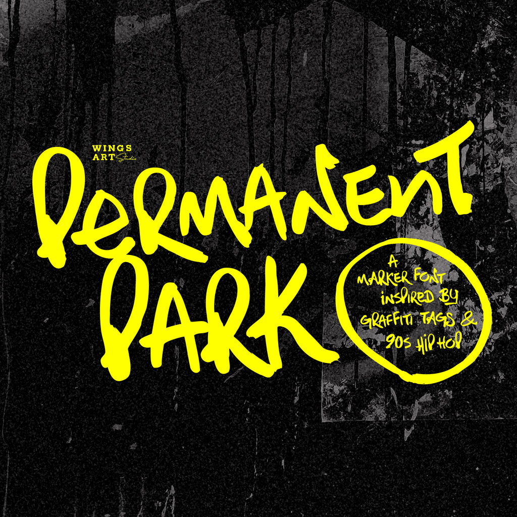 Permanent Park - 1990s Graffiti Inspired Marker Pen Font by Wingsart Studio