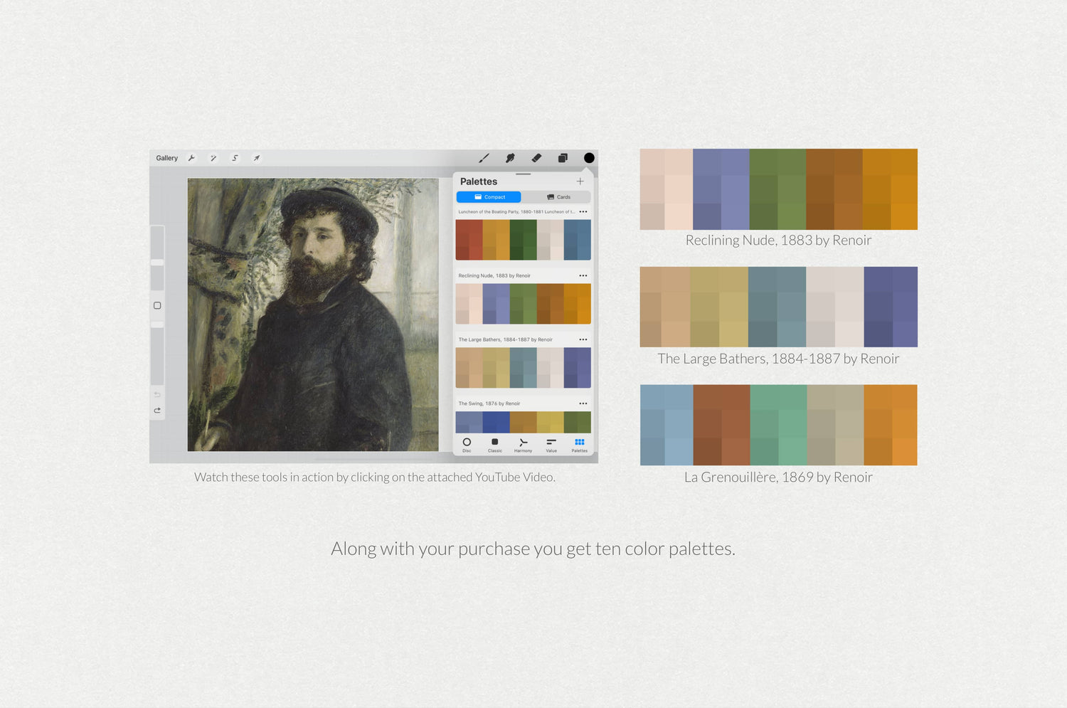 Pierre Renoir's Procreate Brushes & Color Palettes by Digi Life