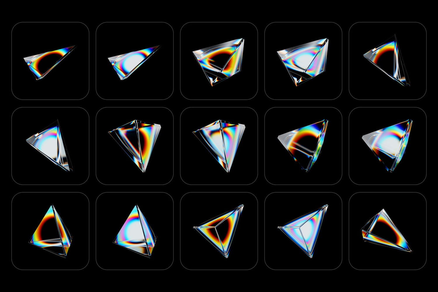 Prism Glass 3D Shapes by Designessense