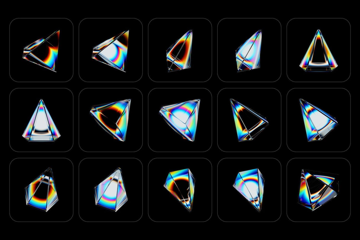 Prism Glass 3D Shapes by Designessense