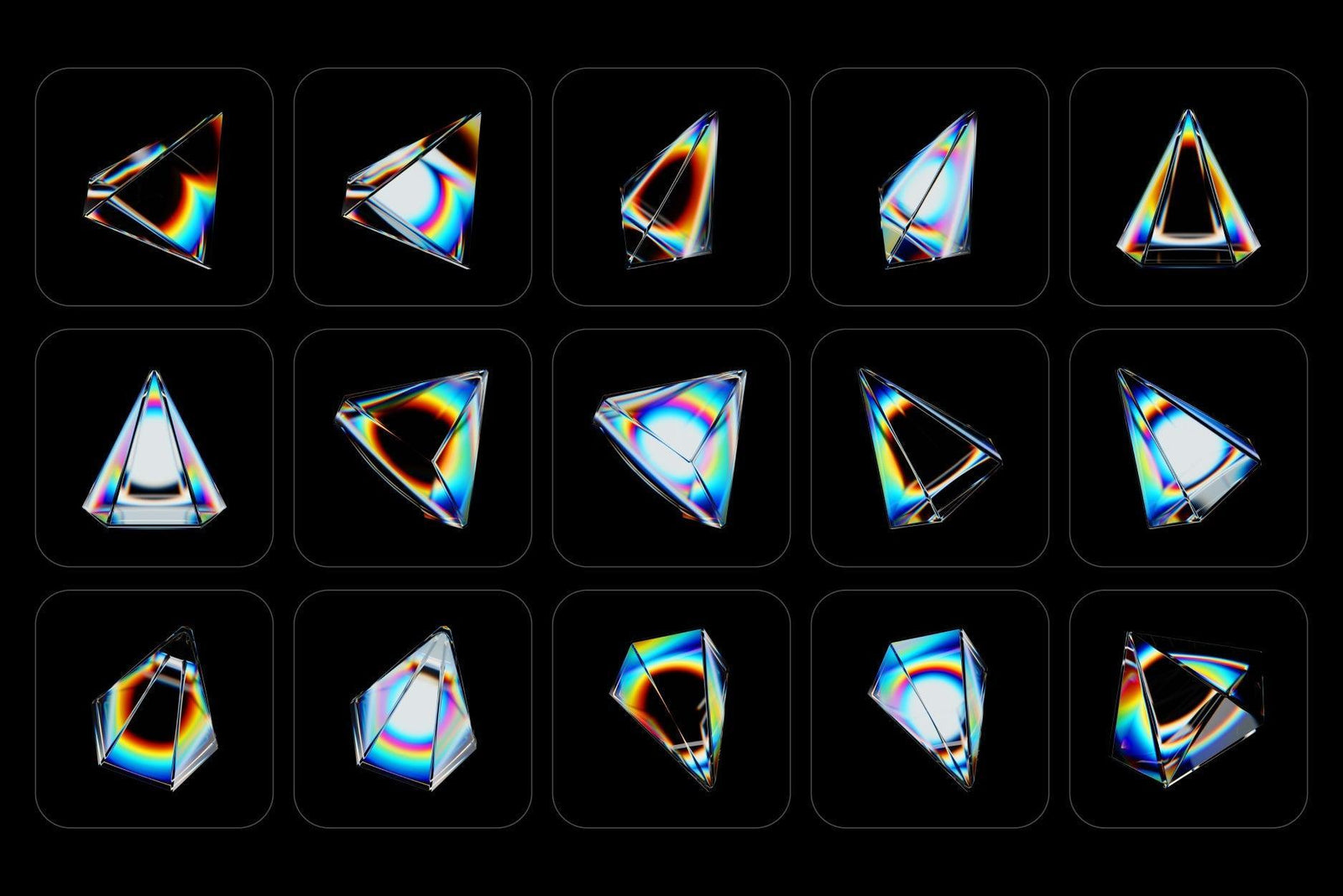 Prism Glass 3D Shapes by Designessense