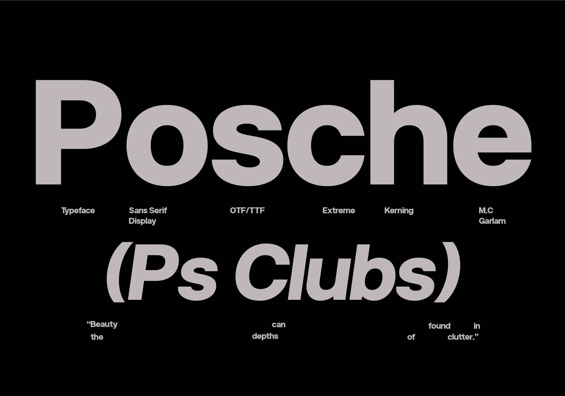 PS Clubs | Display Typeface by Posche Type